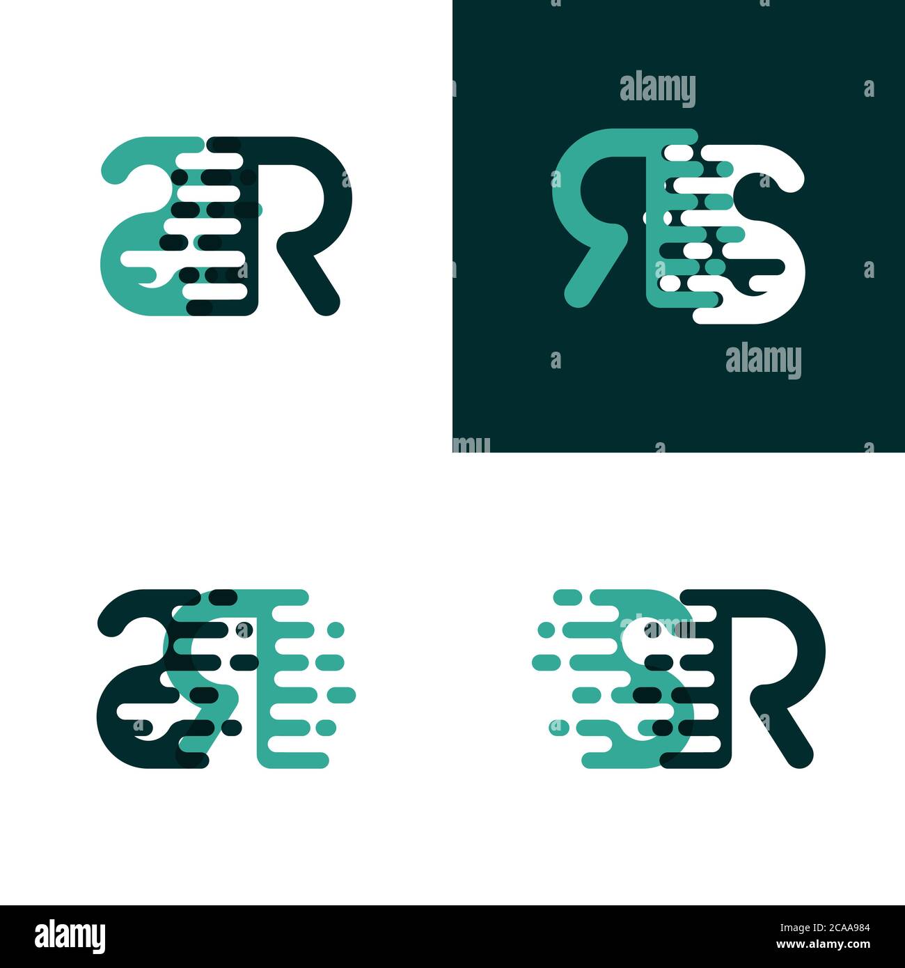 SR letters logo with accent speed in light green and dark green Stock ...
