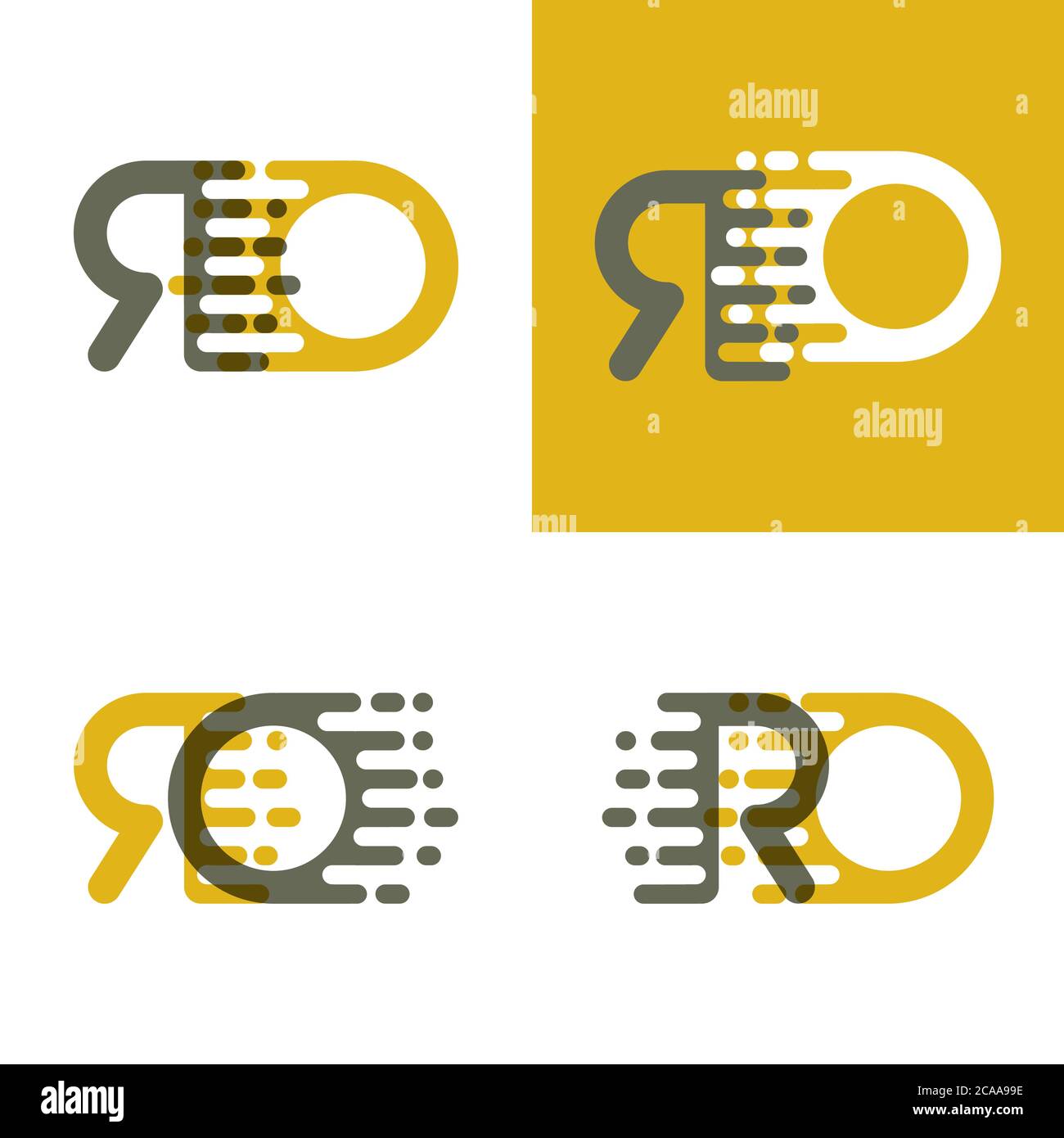 RO letters logo with accent speed in brown and dark yellow Stock Vector ...
