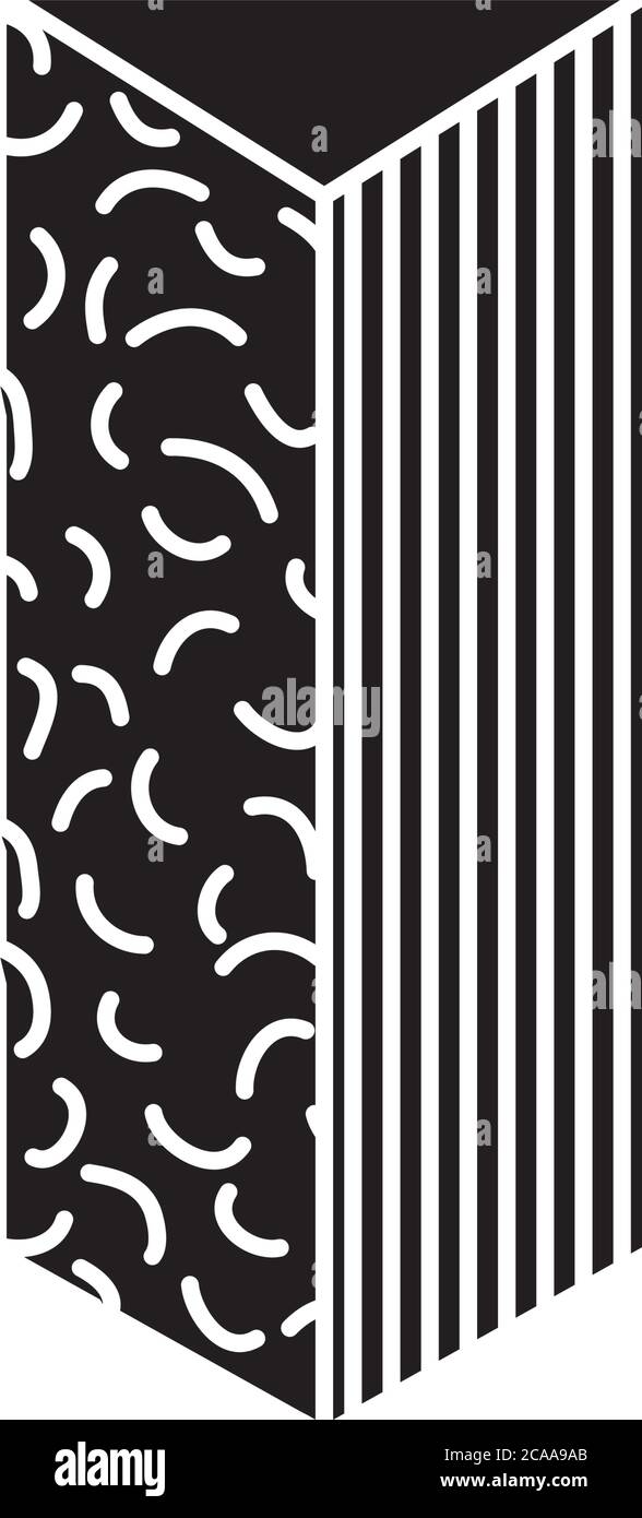 triangular prism shape with abstract design over white background ...