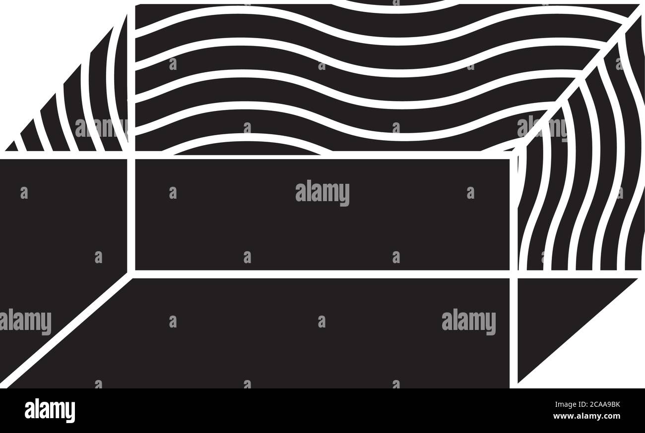 parallelepiped geometric shape icon over white background, silhouette ...