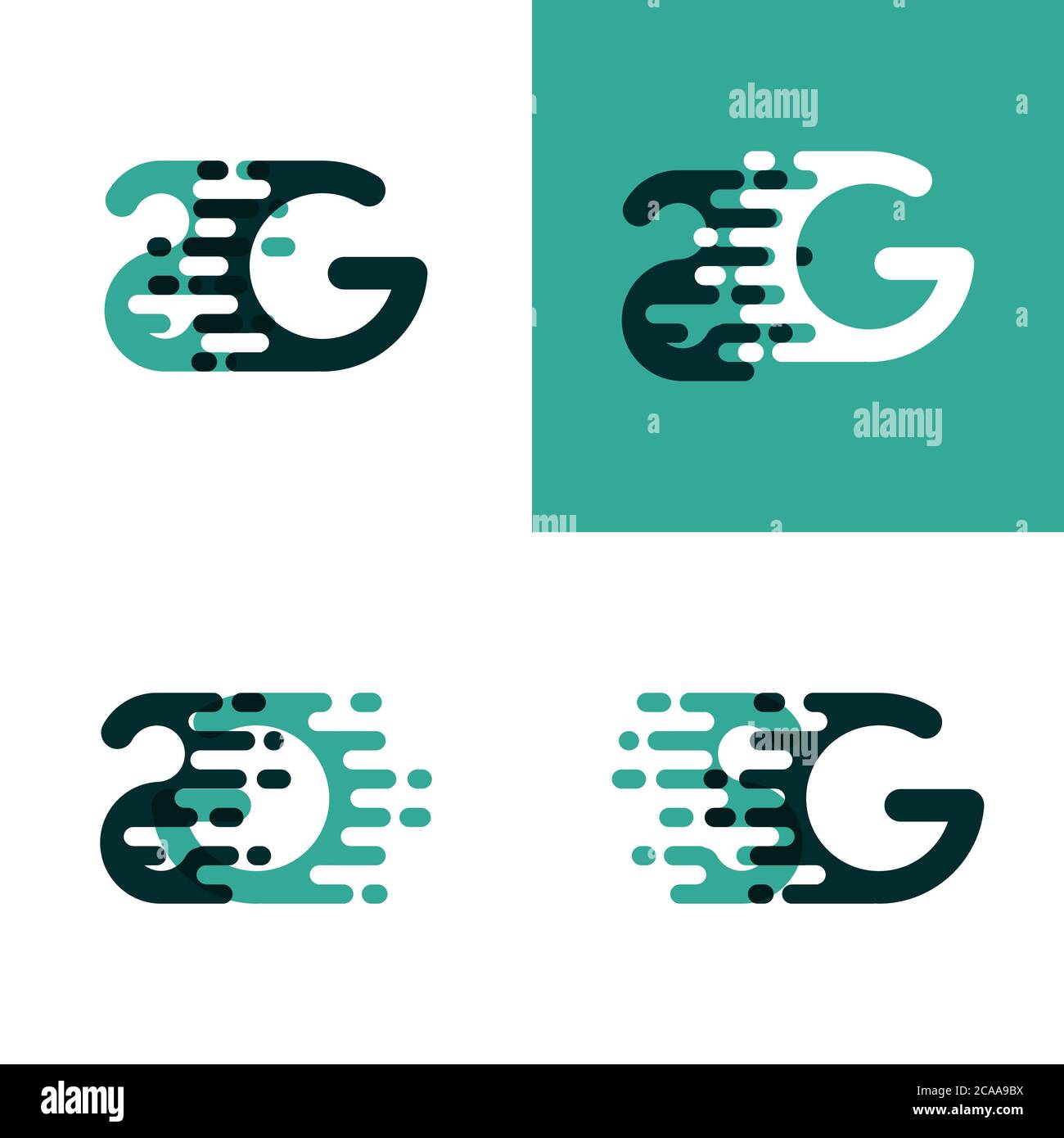 SG letters logo with accent speed in light green and dark green Stock ...