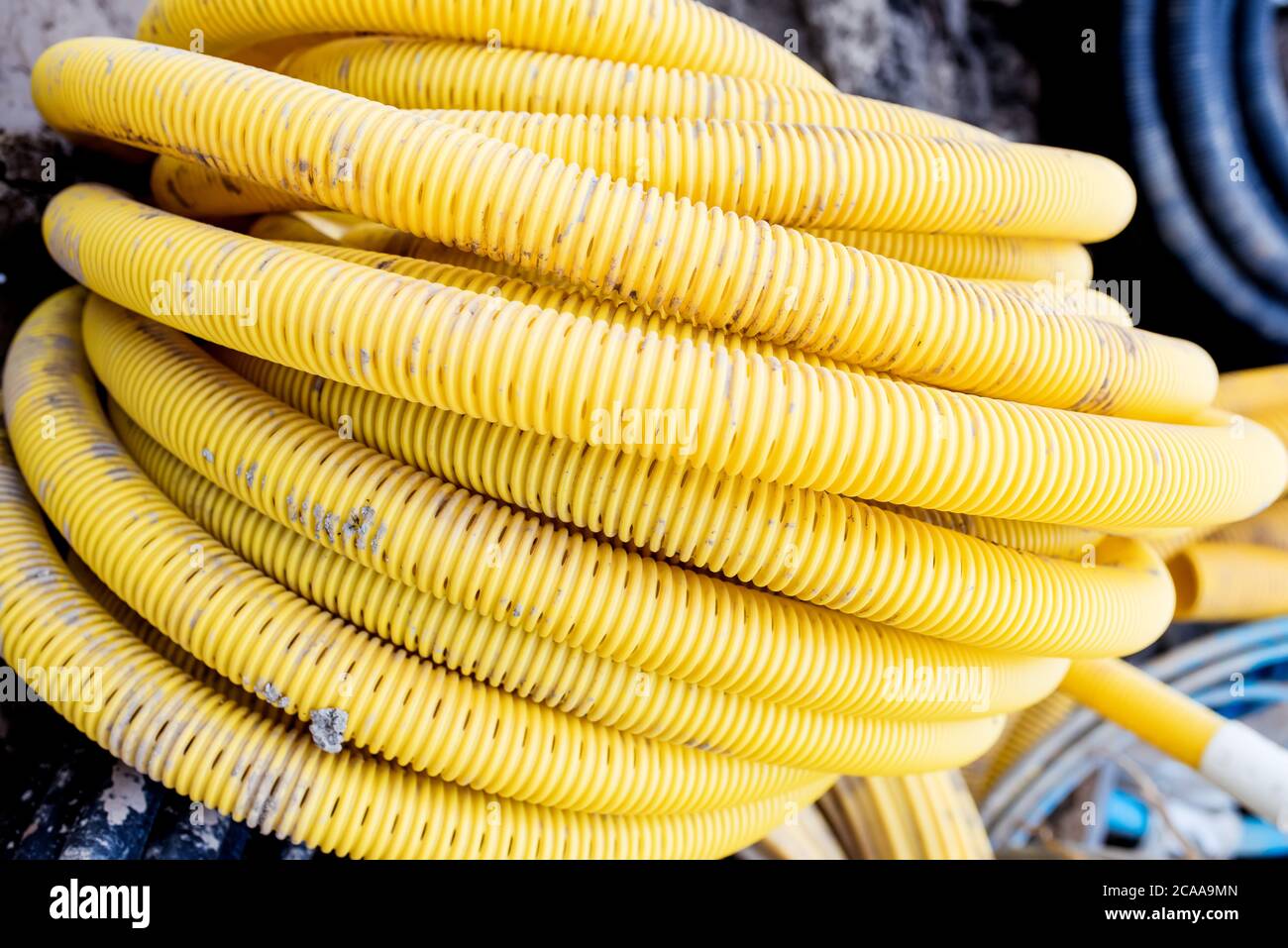 yellow perforated gas duct Stock Photo - Alamy