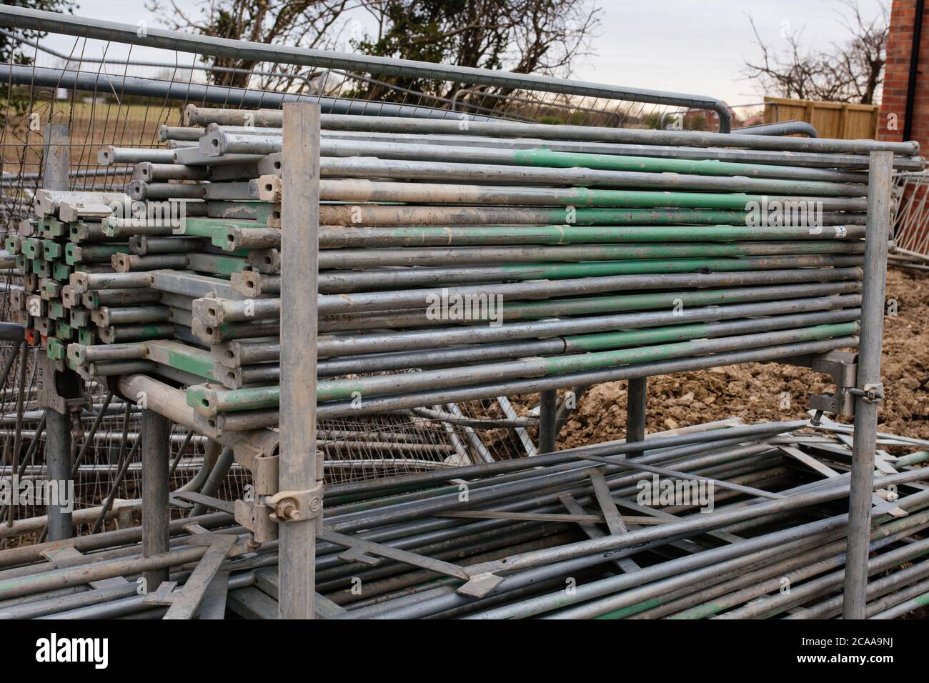 Scaffold system frames on stillage Stock Photo - Alamy