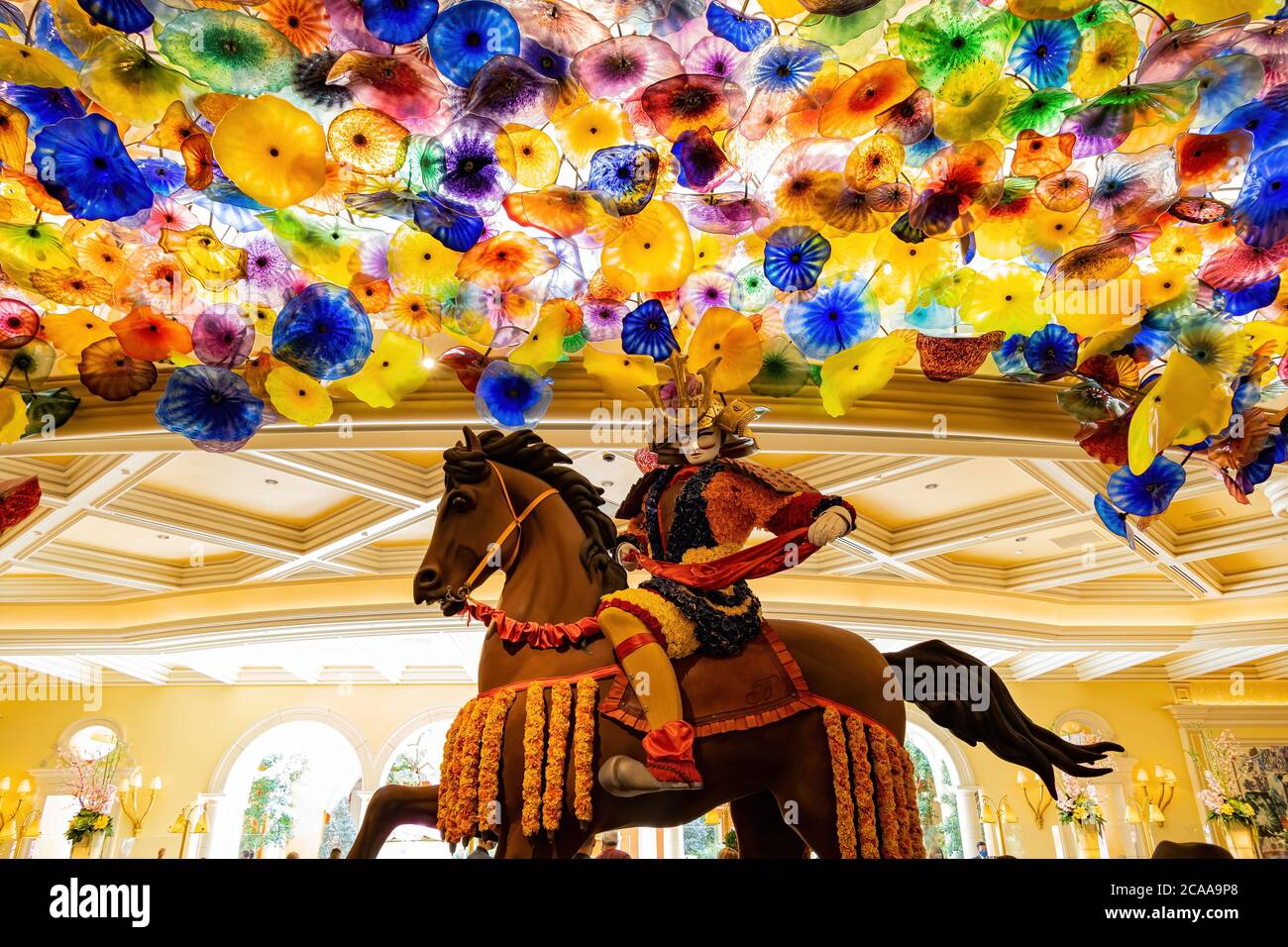 Las Vegas, AUG 2, 2020 - Interior view of the lobby with a Japanese ...