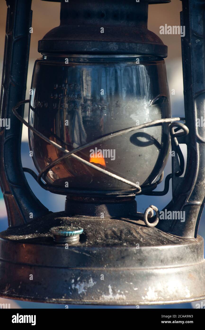 Old oil lantern Stock Photo - Alamy