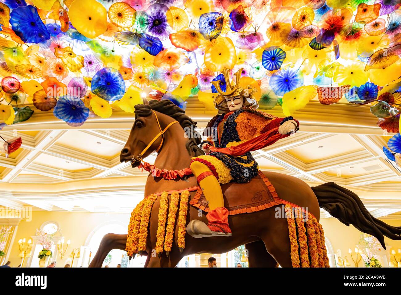 Las Vegas, AUG 2, 2020 - Interior view of the lobby with a Japanese ...