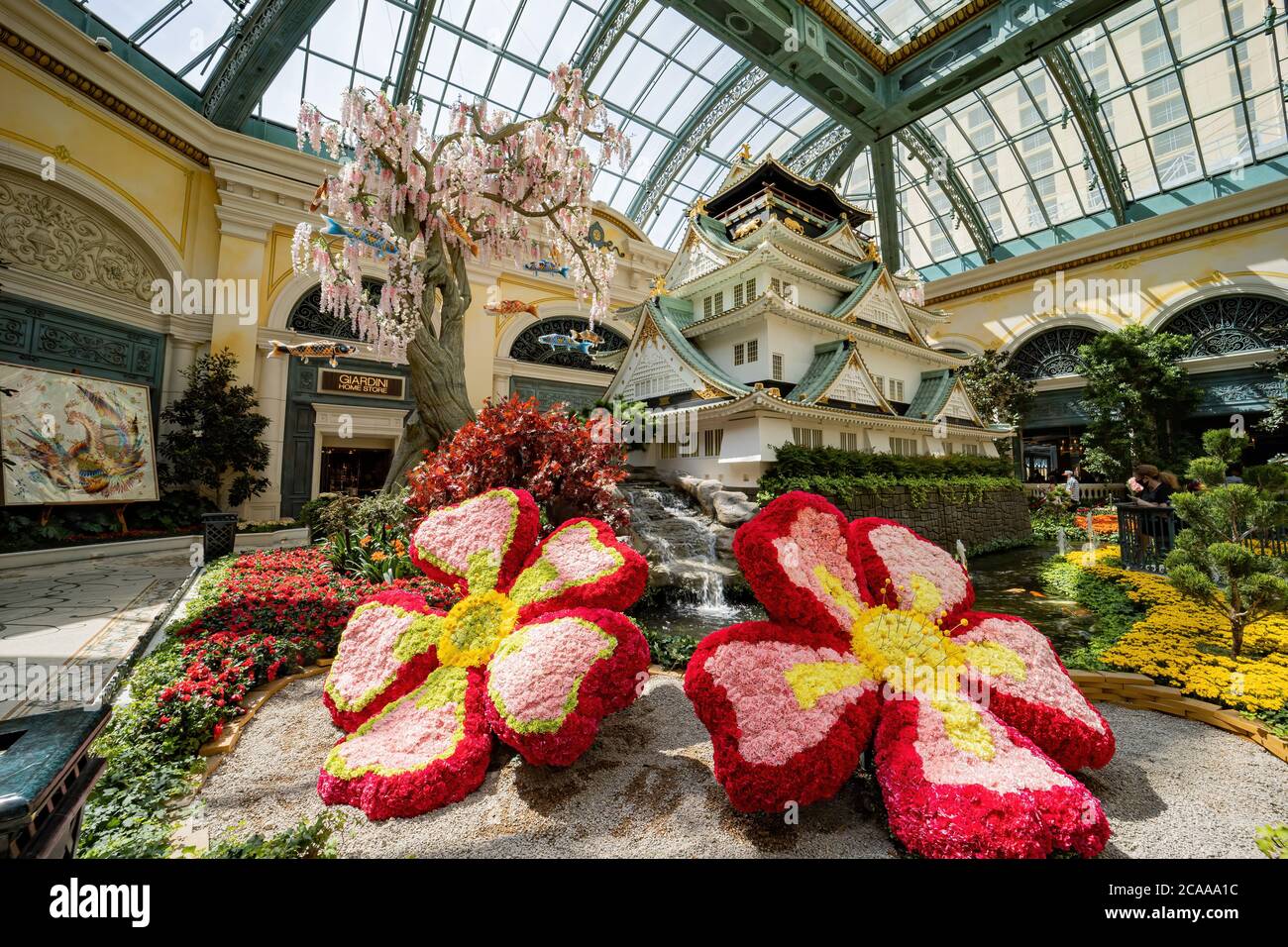 Las Vegas, AUG 2, 2020 - Interior view of the Bellagio Conservatory and ...