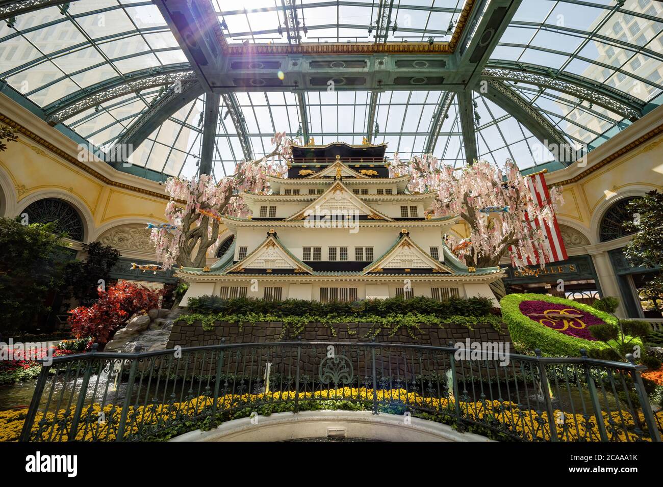 Las Vegas, AUG 2, 2020 - Interior view of the Bellagio Conservatory and ...