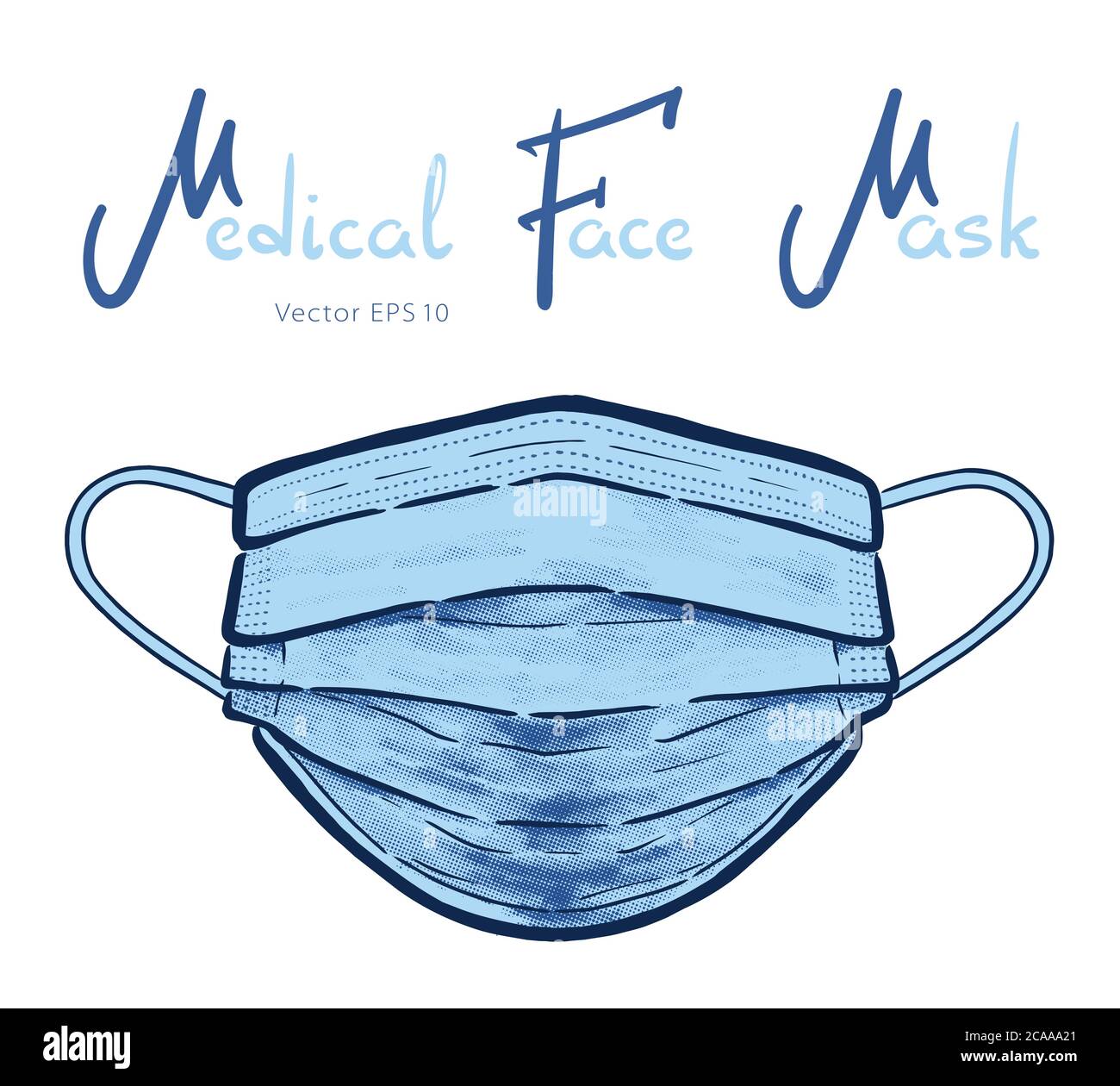 Medical face mask hand drawn vector illustration isolated on background ...