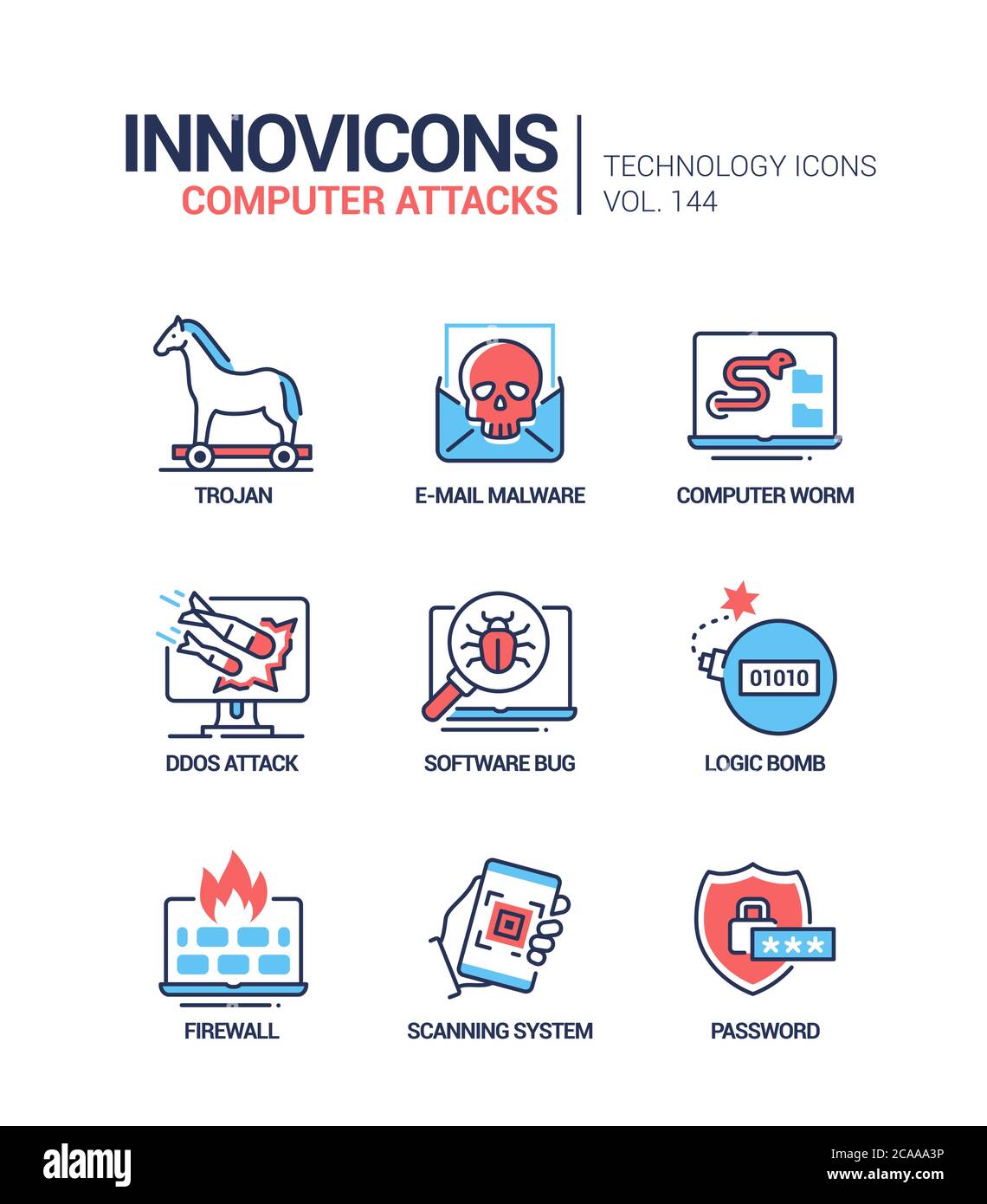 Computer worm icon outline Stock Vector Images - Alamy