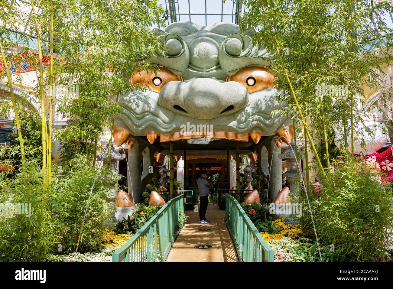 Las Vegas, AUG 2, 2020 - Interior view of the Bellagio Conservatory and ...