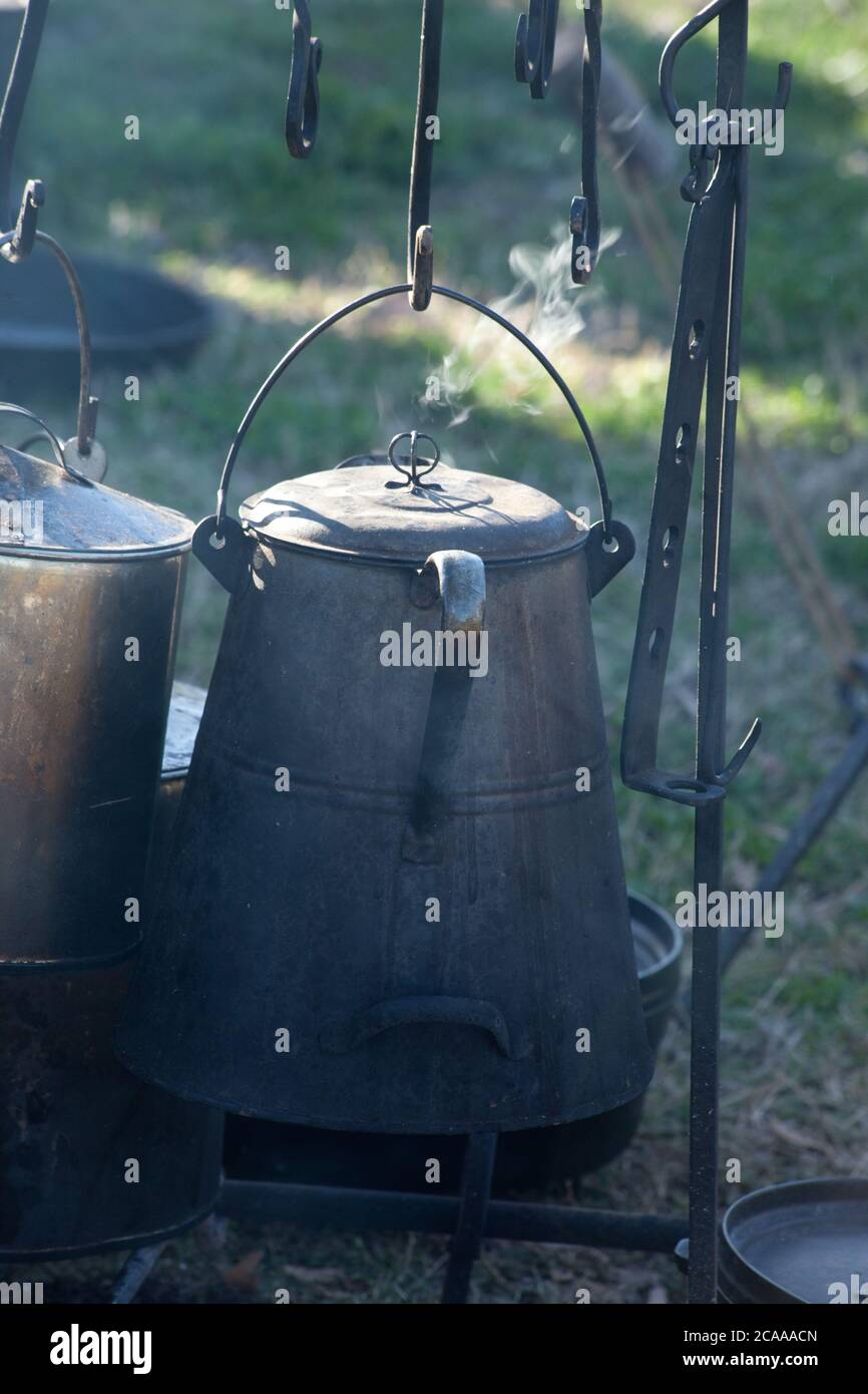 Coffee Pot over an open fire Stock Photo - Alamy