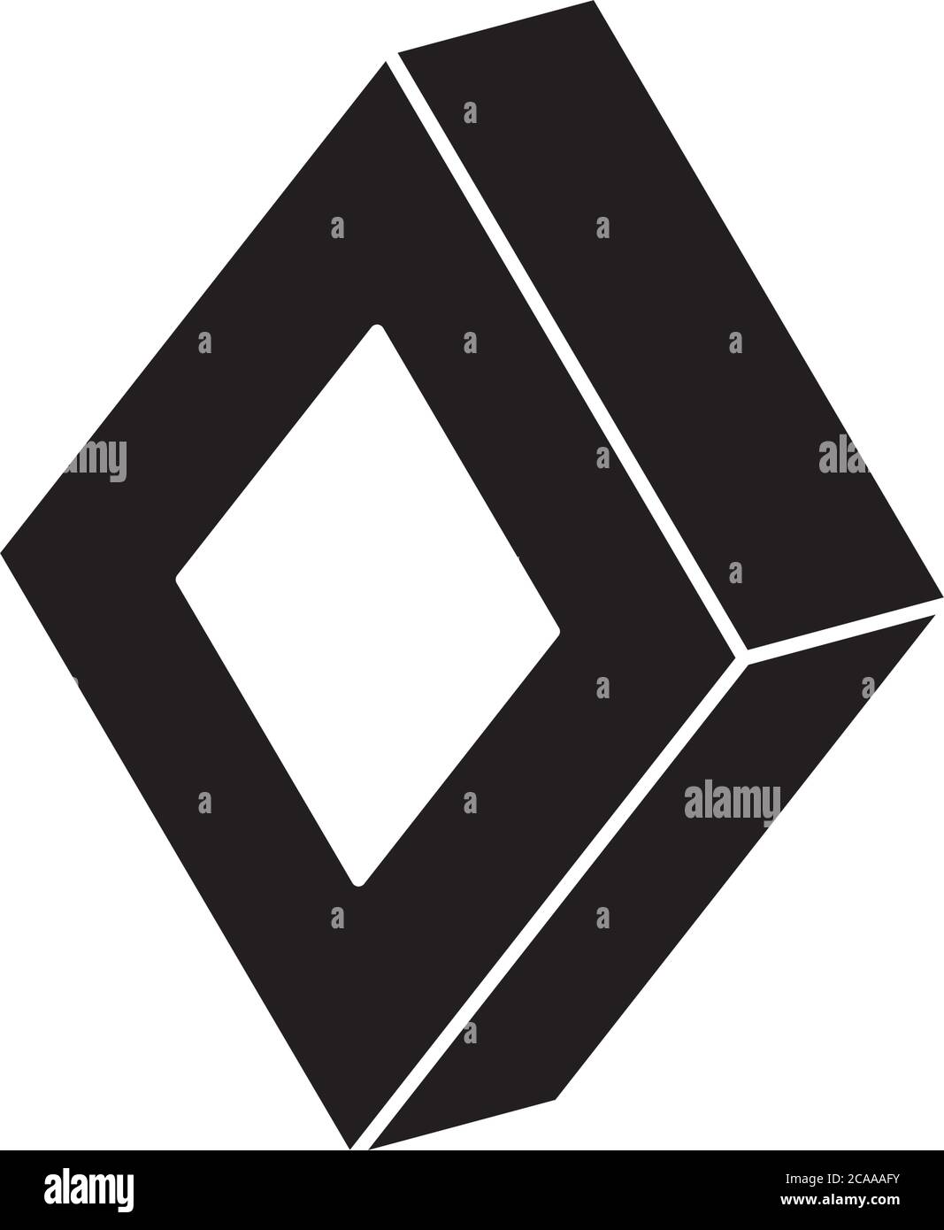 geometric shapes concept, 3d rhombus icon over white background ...