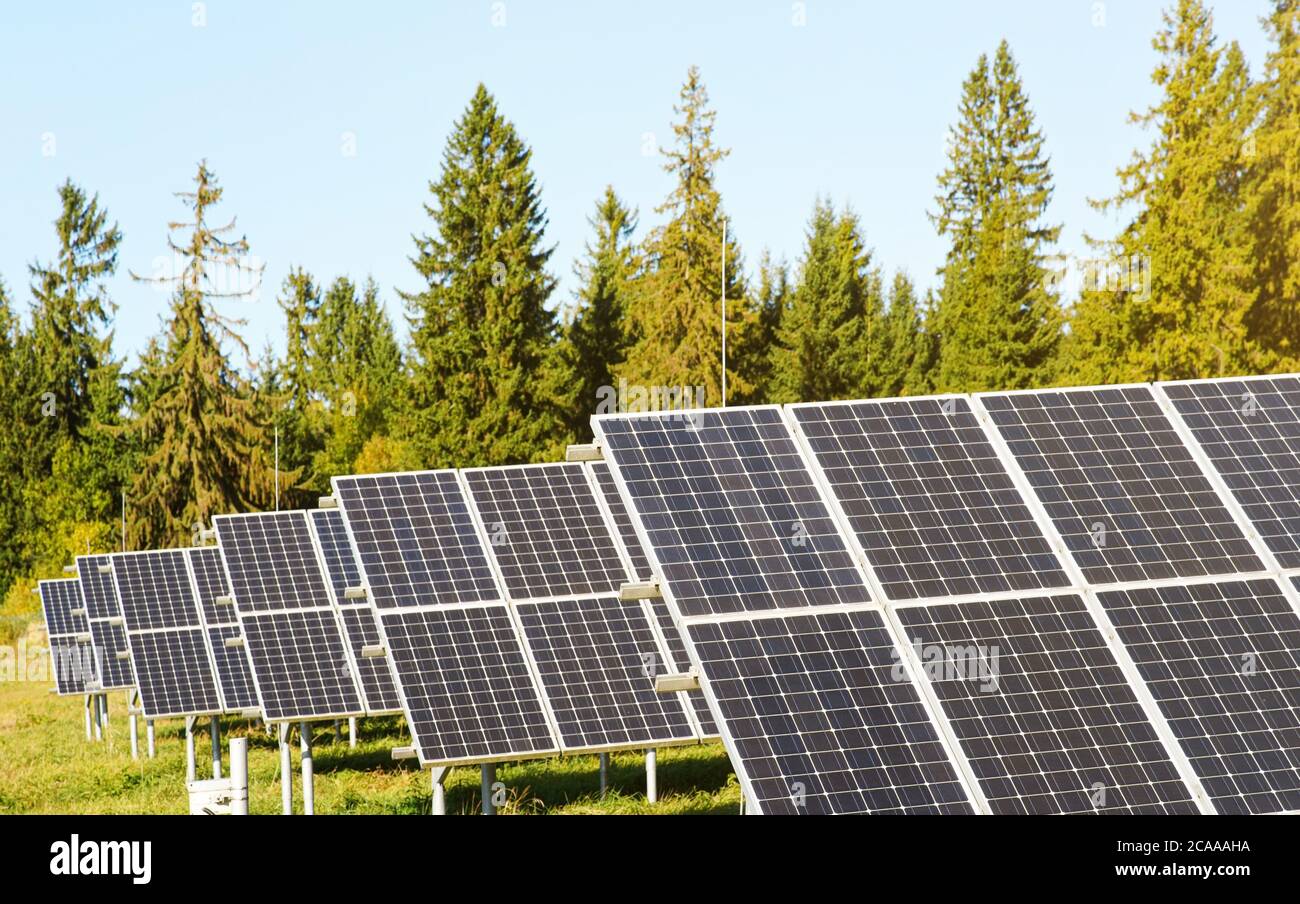 Solar plant in the forest hi-res stock photography and images - Alamy