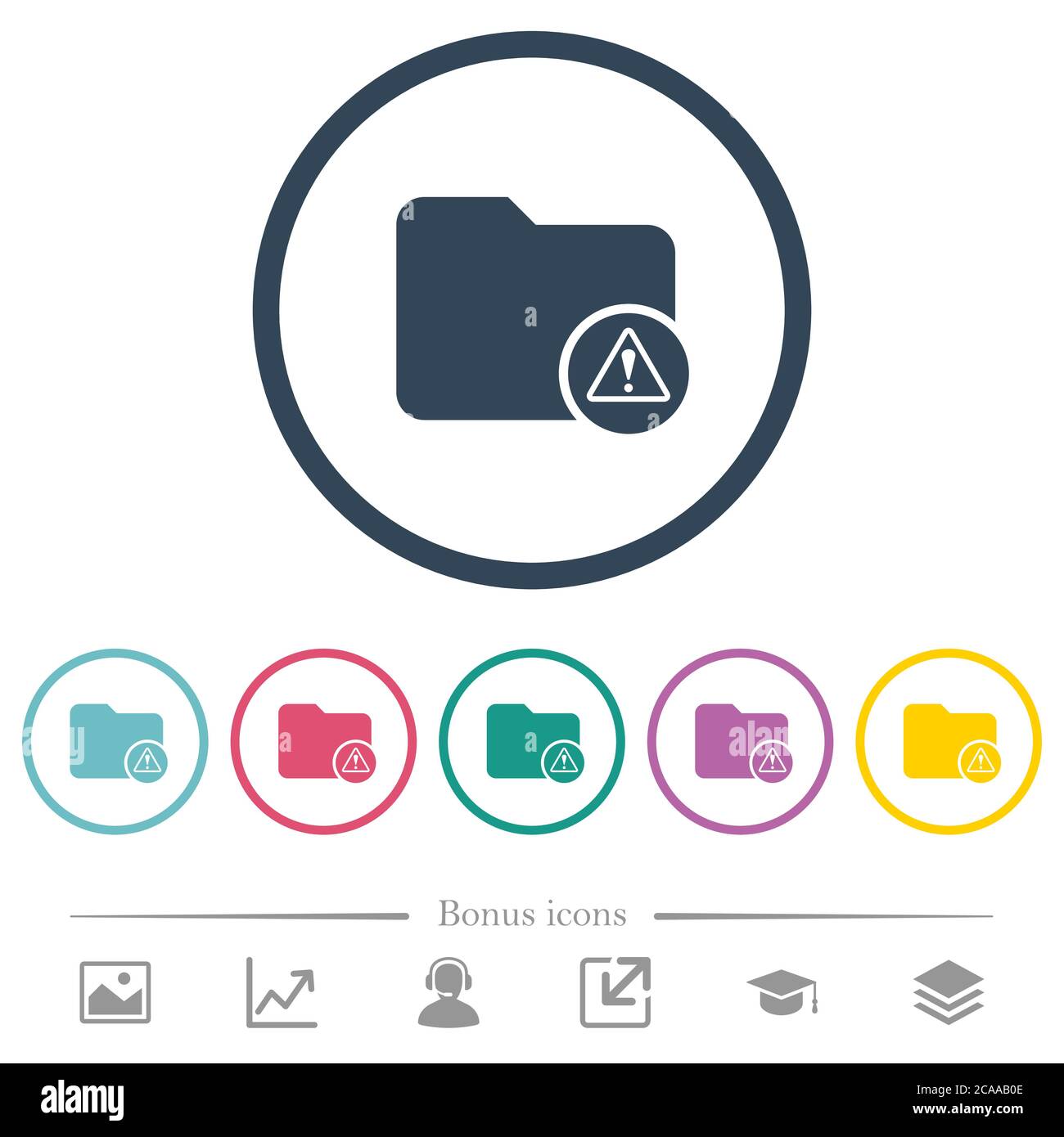 Directory warning flat color icons in round outlines. 6 bonus icons included Stock Vector Image ...