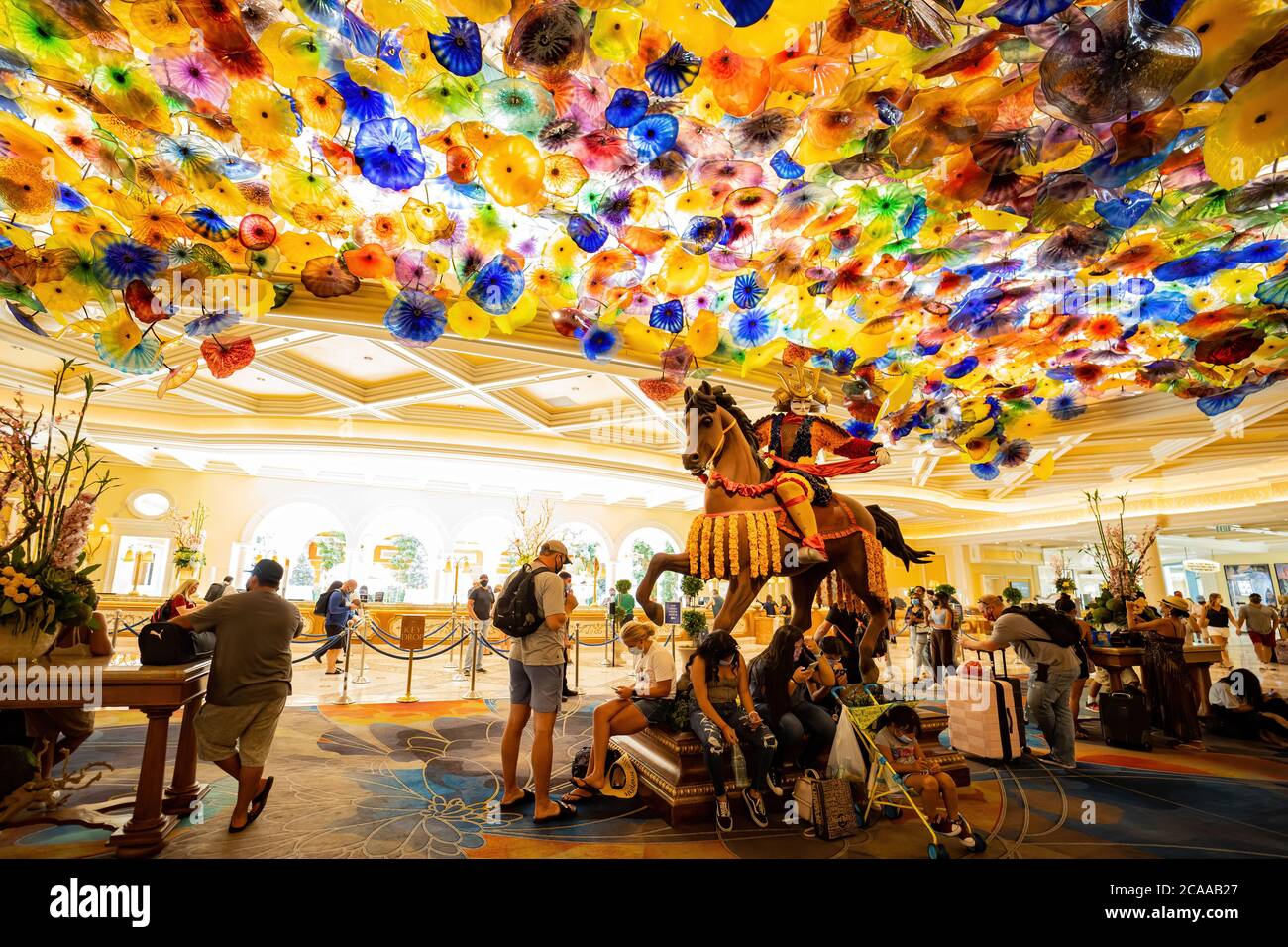 Las Vegas, AUG 2, 2020 - Interior view of the lobby with a Japanese ...