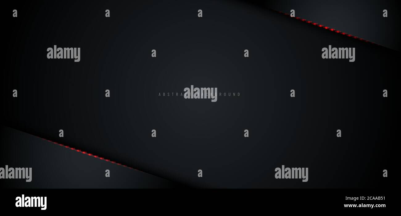 Abstract black metallic with red shiny light layout modern technology ...