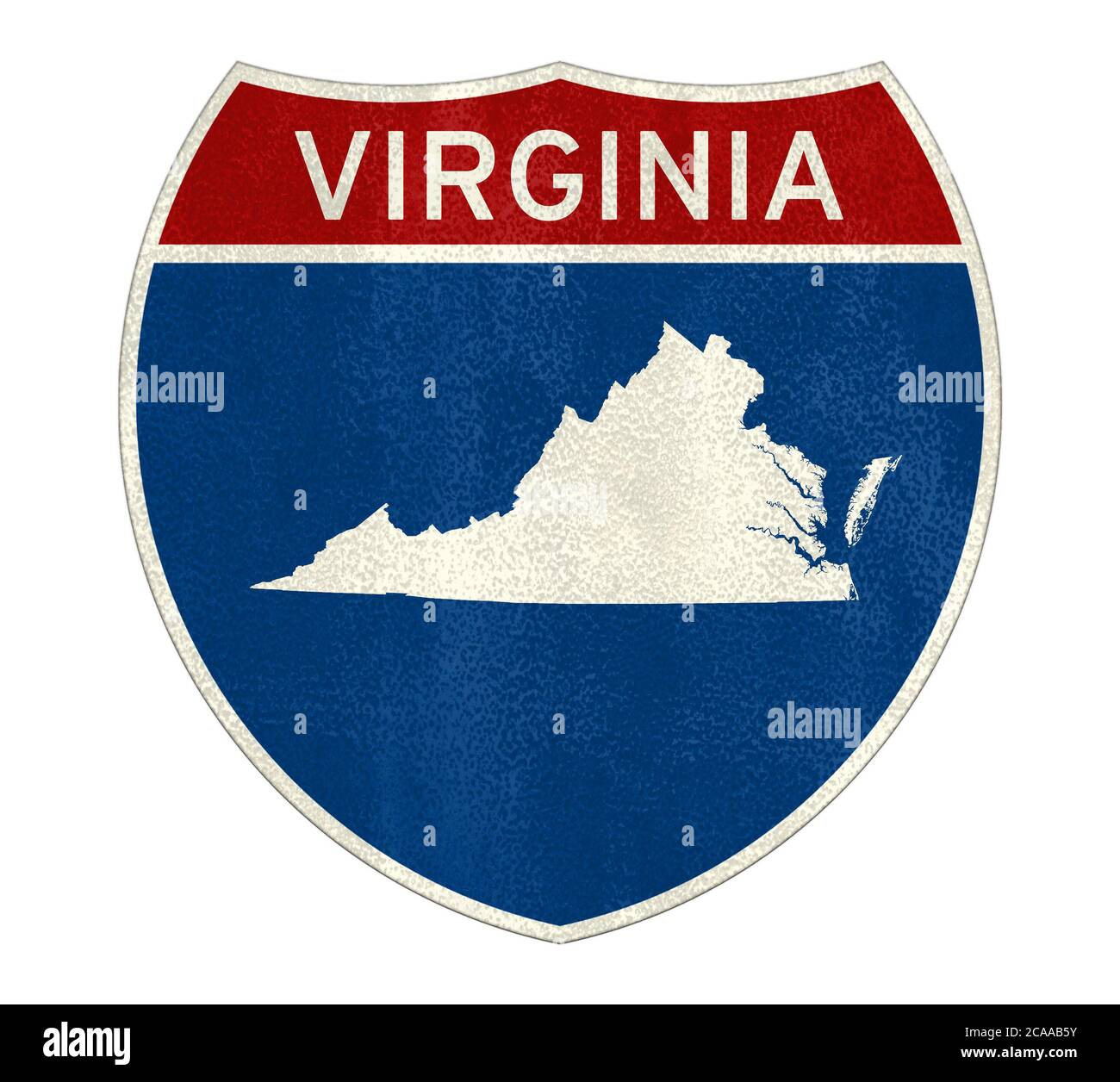 Virginia Interstate road sign map Stock Photo - Alamy