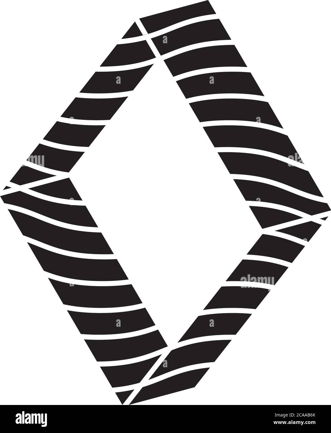 geometric shapes concept, 3d rhombus icon over white background ...