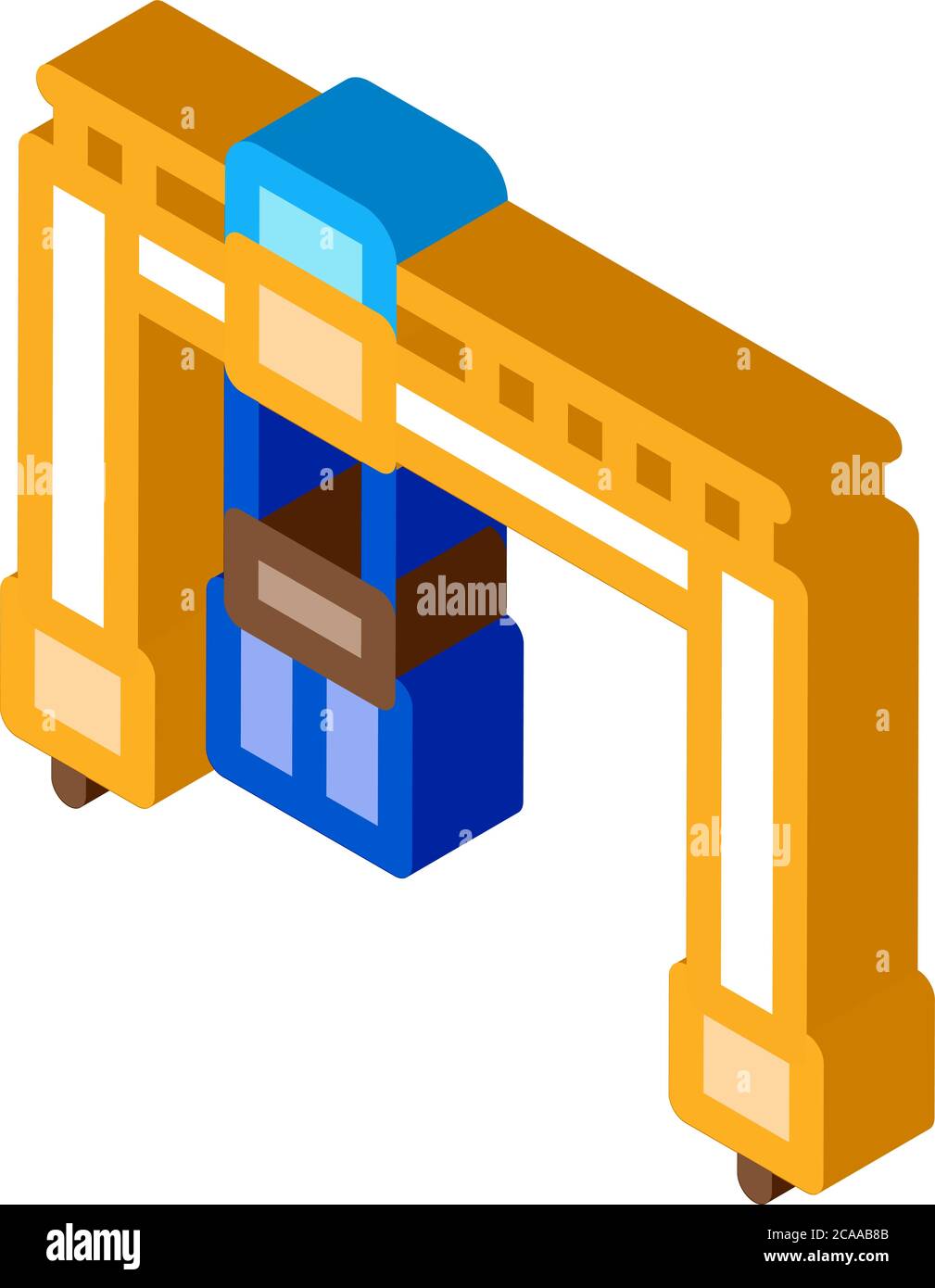 crane terminal with container isometric icon vector illustration Stock ...
