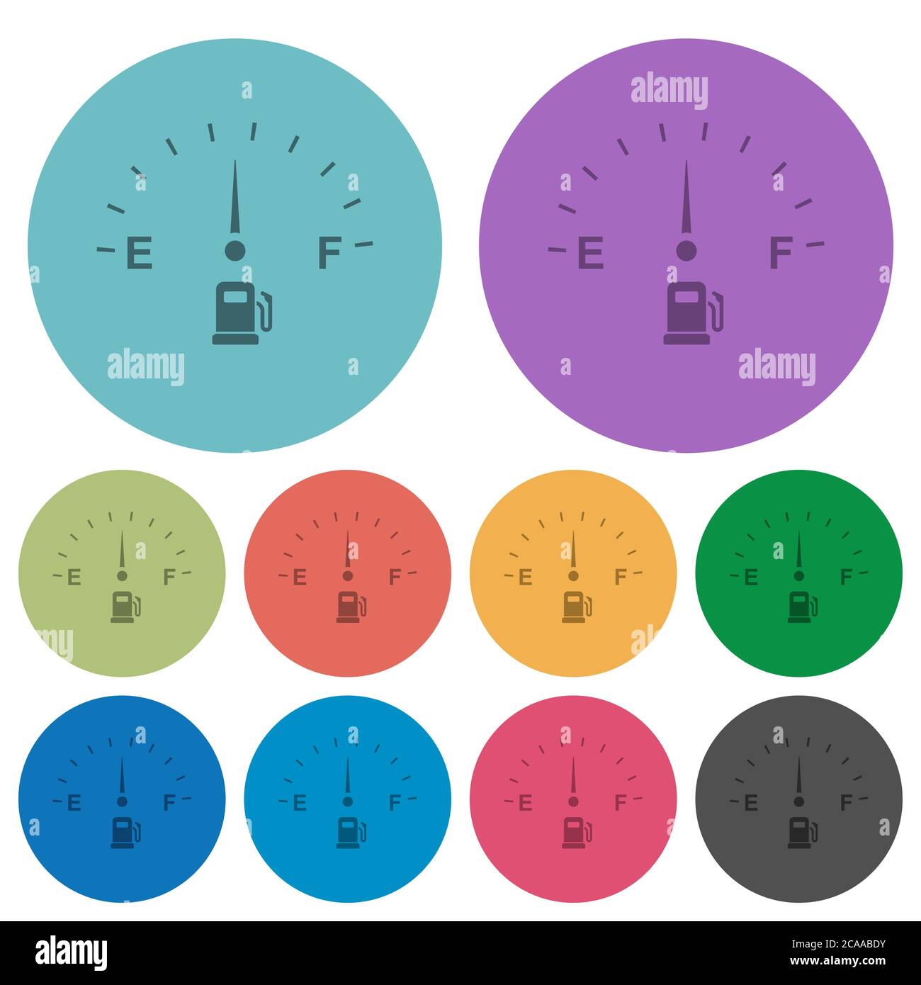 Fuel indicator darker flat icons on color round background Stock Vector ...