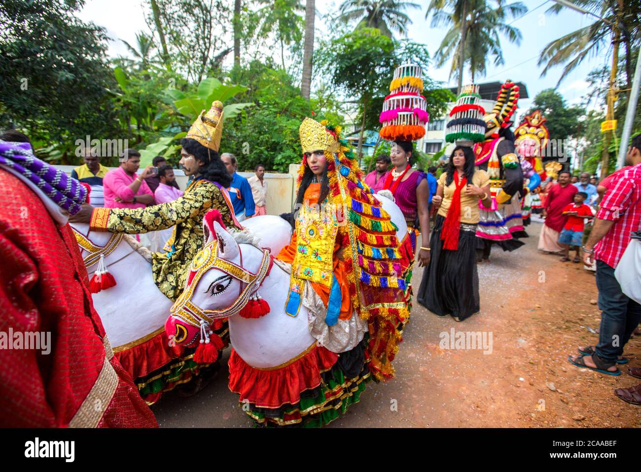 traditional kummatti folk dance performers during onam celebration ...