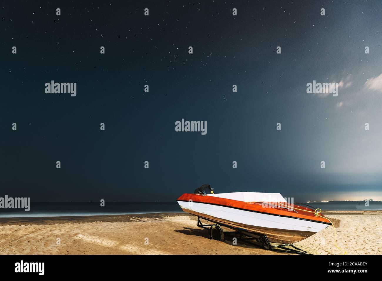 Goa, India. Real Night Sky Stars. Natural Starry Sky Blue Color Above ...