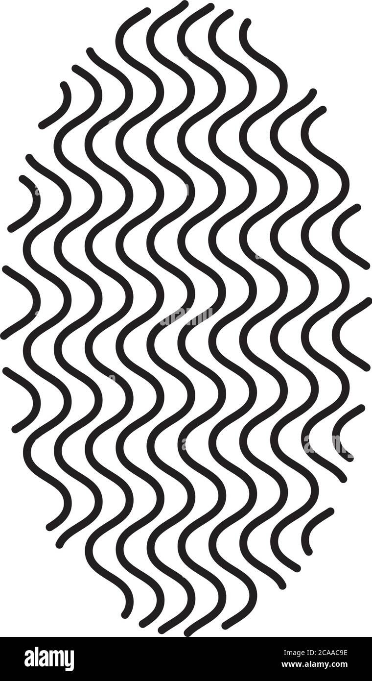 geometric shapes concept, vertical ellipse shape with wavy lines design ...