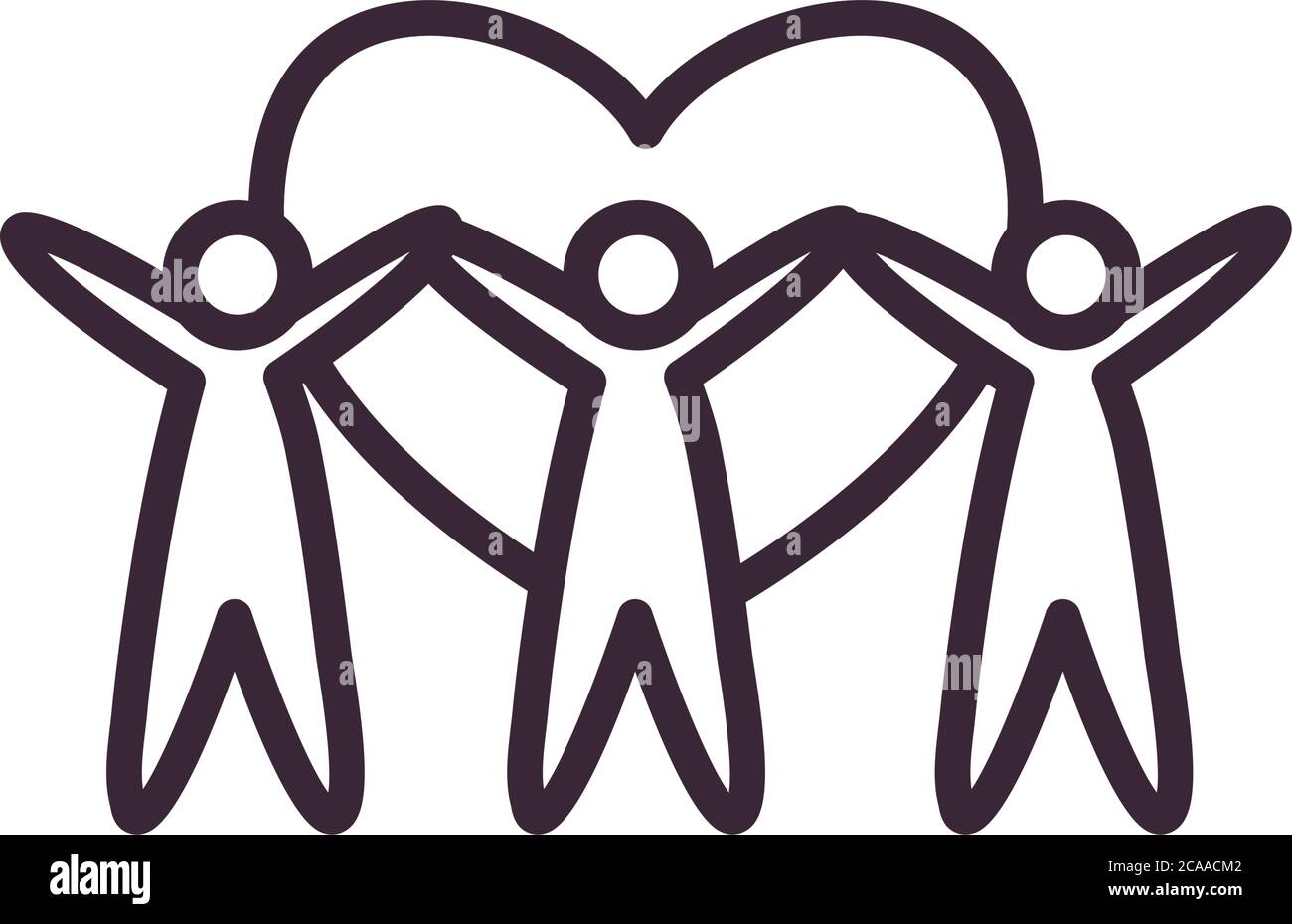 volunteer avatars with heart line style icon design of Charity and ...