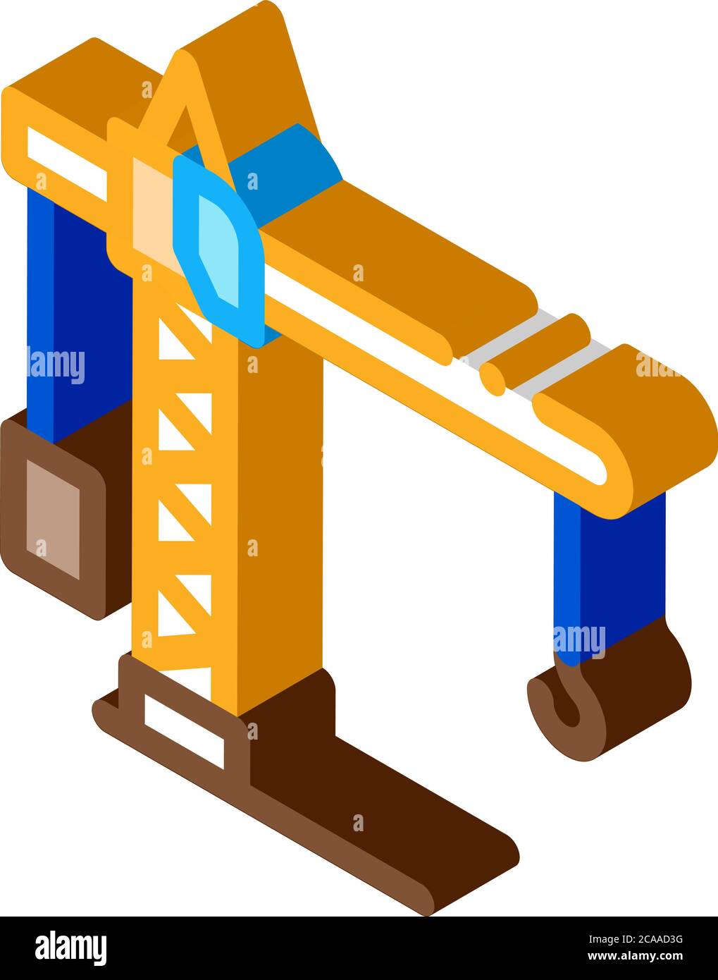 crane construction isometric icon vector illustration Stock Vector ...