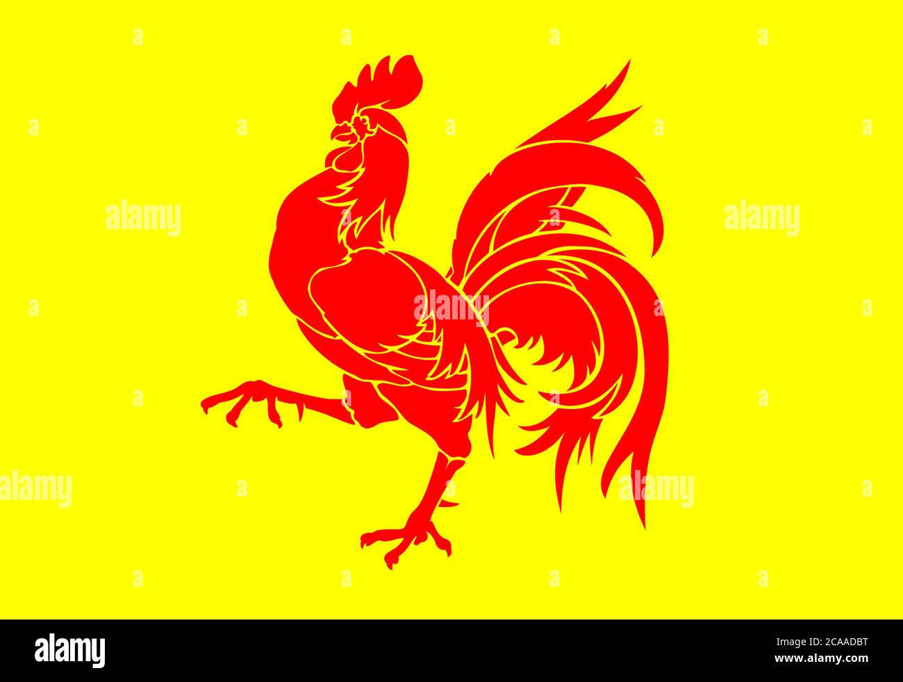 Flag of Wallonia icon logo Stock Photo - Alamy