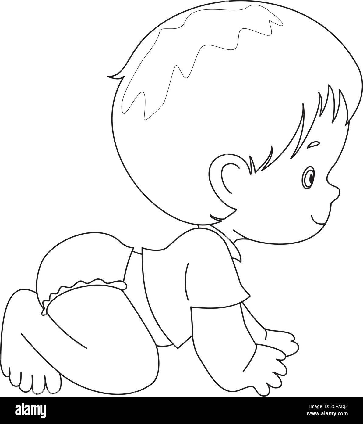 pretty crawling baby kid isolated on white background Stock Vector ...