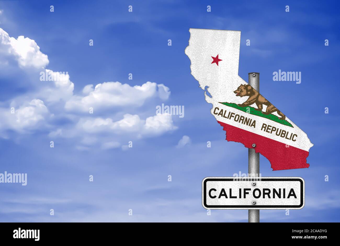 California state - road sign map Stock Photo - Alamy