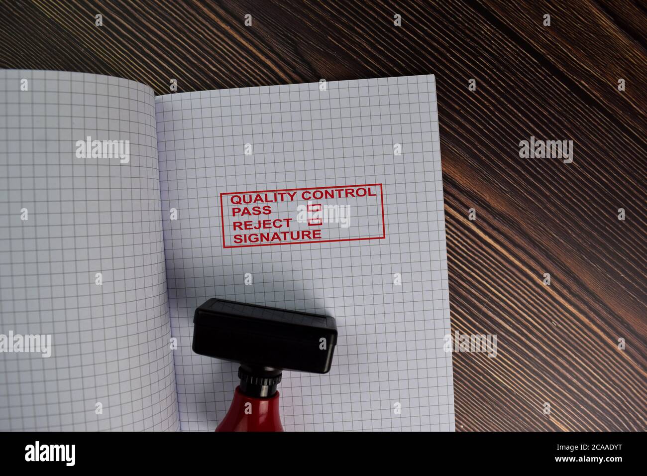 Red Handle Rubber Stamper and Quality Control, Pass, Reject and ...