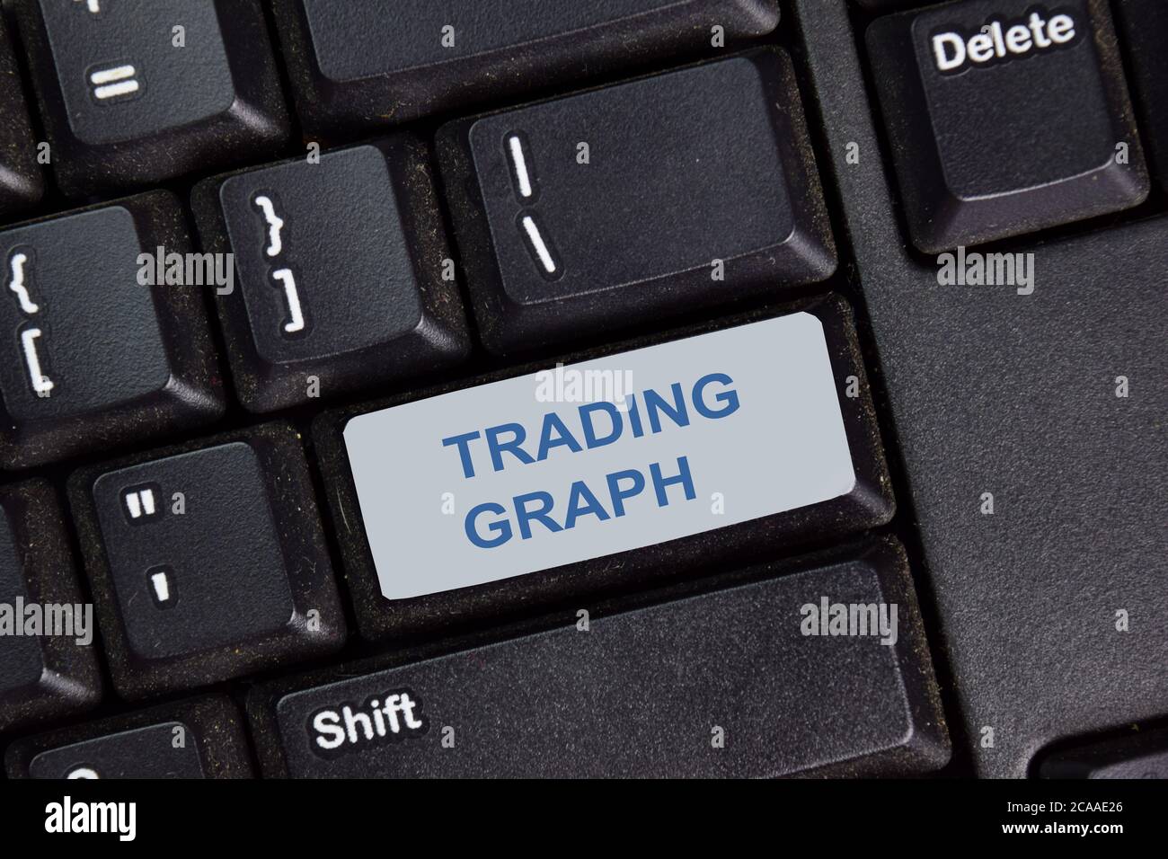 Trading Graph write on keyboard isolated on laptop background Stock ...