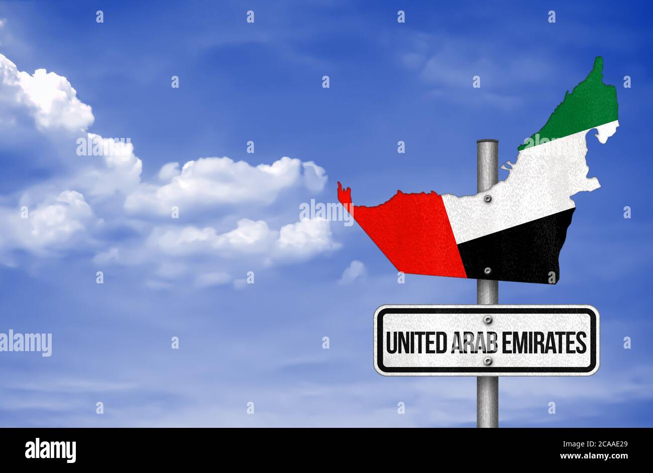 United Arab Emirates - road sign map Stock Photo - Alamy