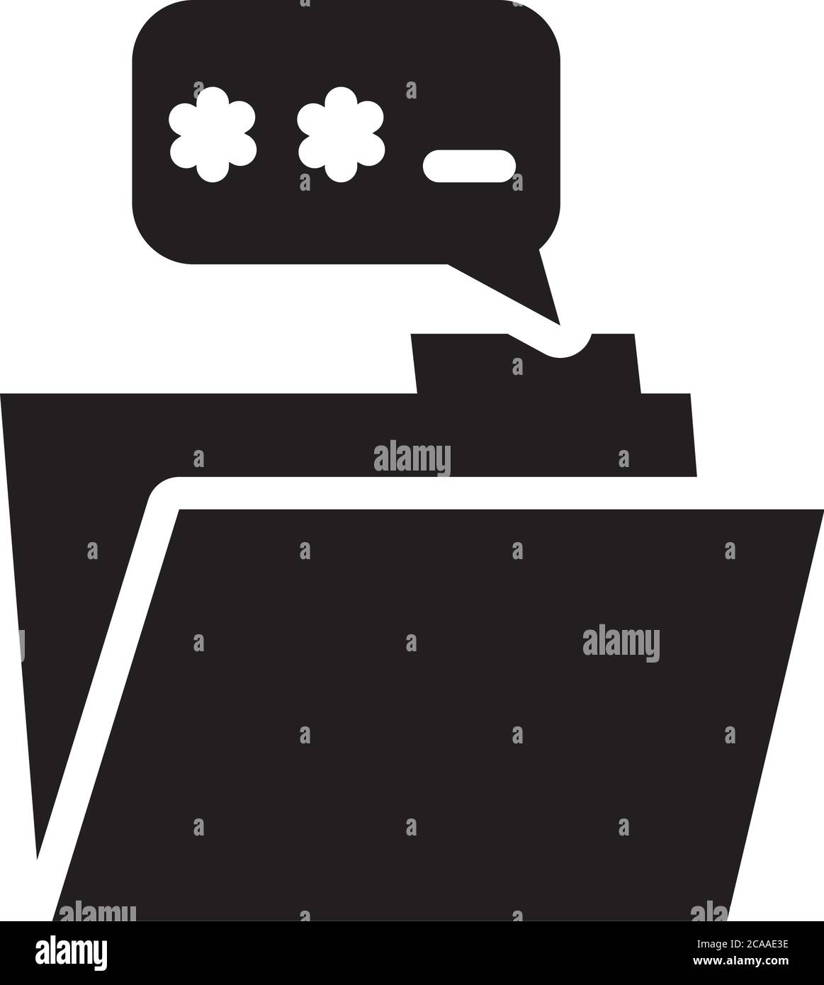 cyber security concept, file folder with speech bubble with password ...