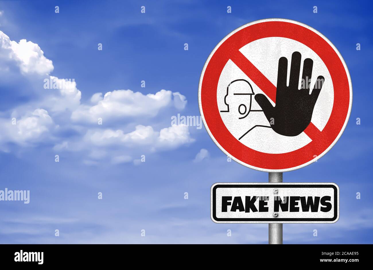 Fake News - road sign concept Stock Photo - Alamy