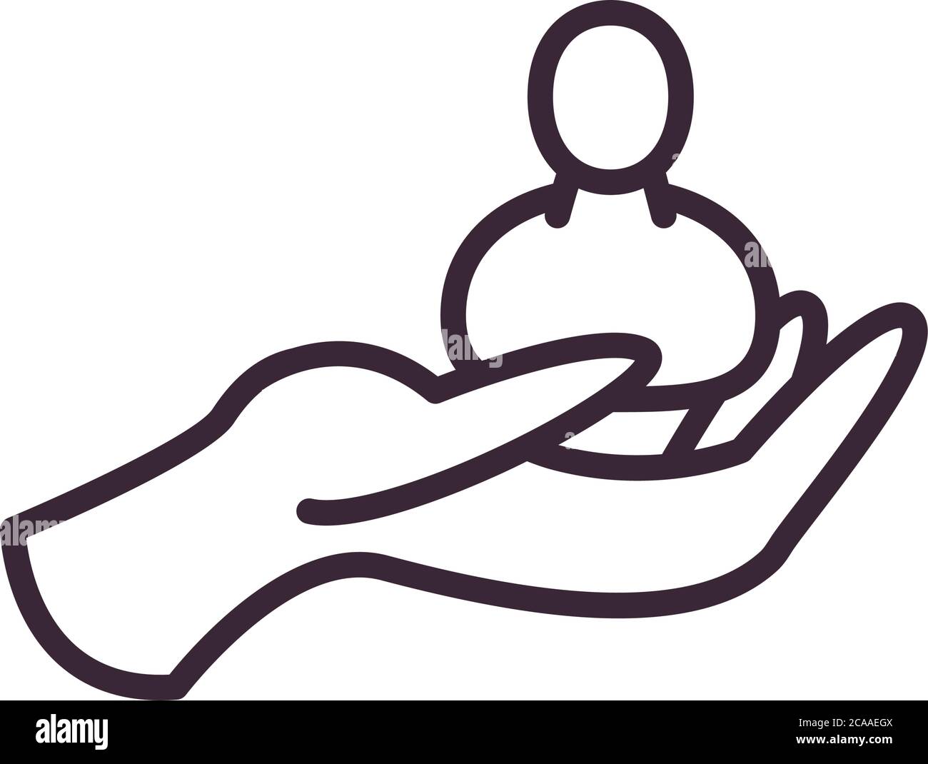 Avatar on hand line style icon design of Person profile social ...