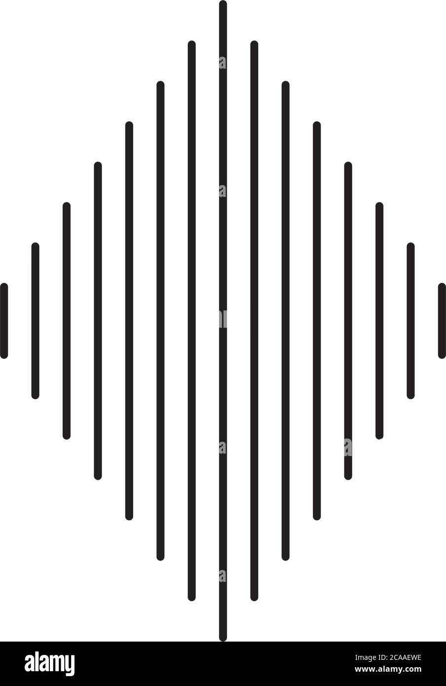 rhombus shape with striped design over white background, line style ...