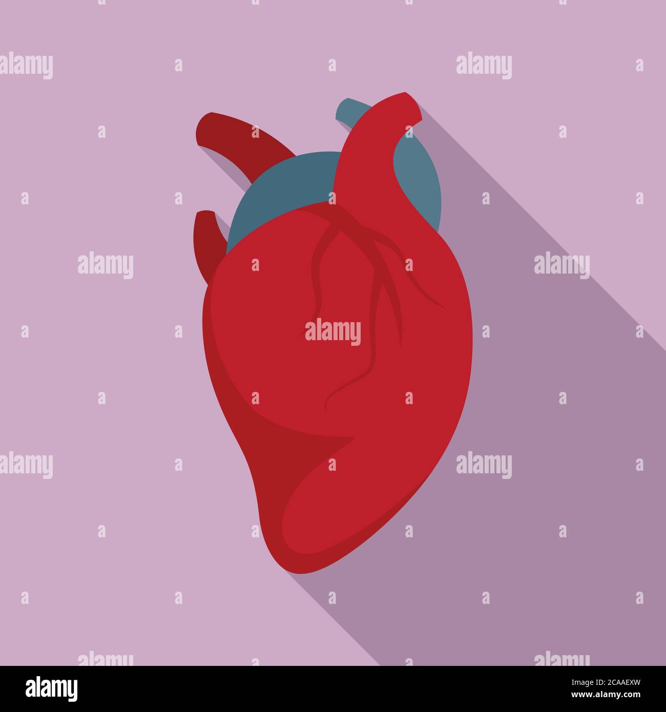 Body human heart icon. Flat illustration of body human heart vector ...