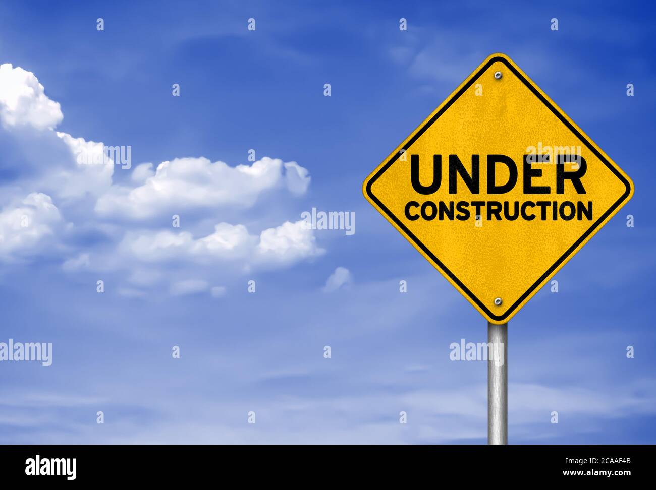 Under Construction - Road sign information Stock Photo - Alamy