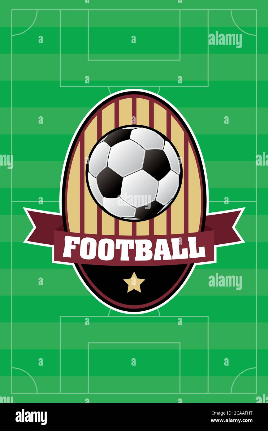 soccer sport poster with balloon in shield vector illustration design ...