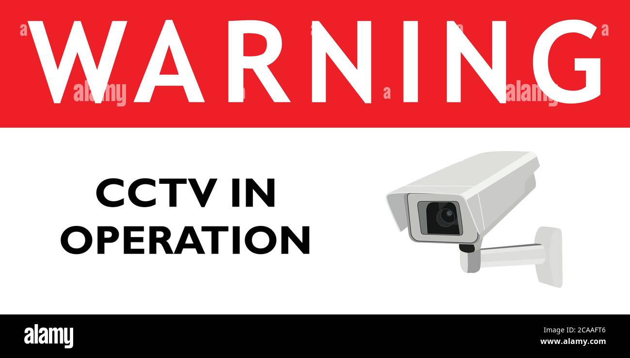 Sign warning cctv in Stock Vector Images - Alamy