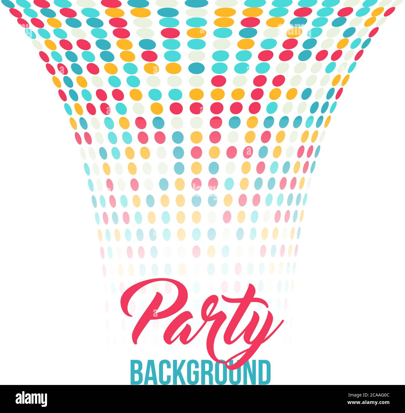 Multicolored dot background for disco party poster or event invitation ...