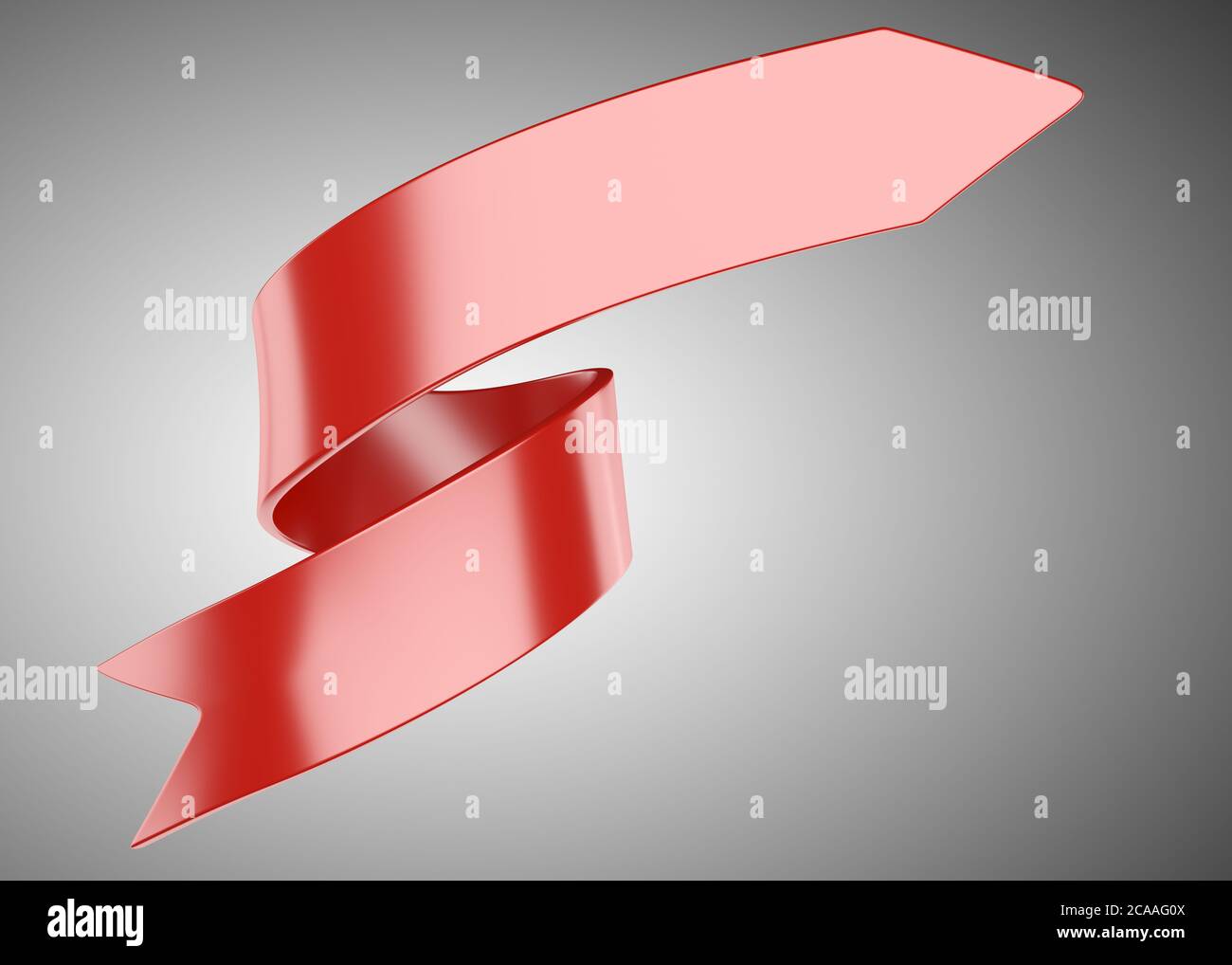 Long curly gift ribbon for your design. 3d illustration isolated over ...