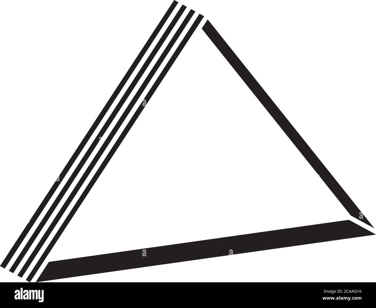 3d triangle shape icon over white background, silhouette style, vector ...