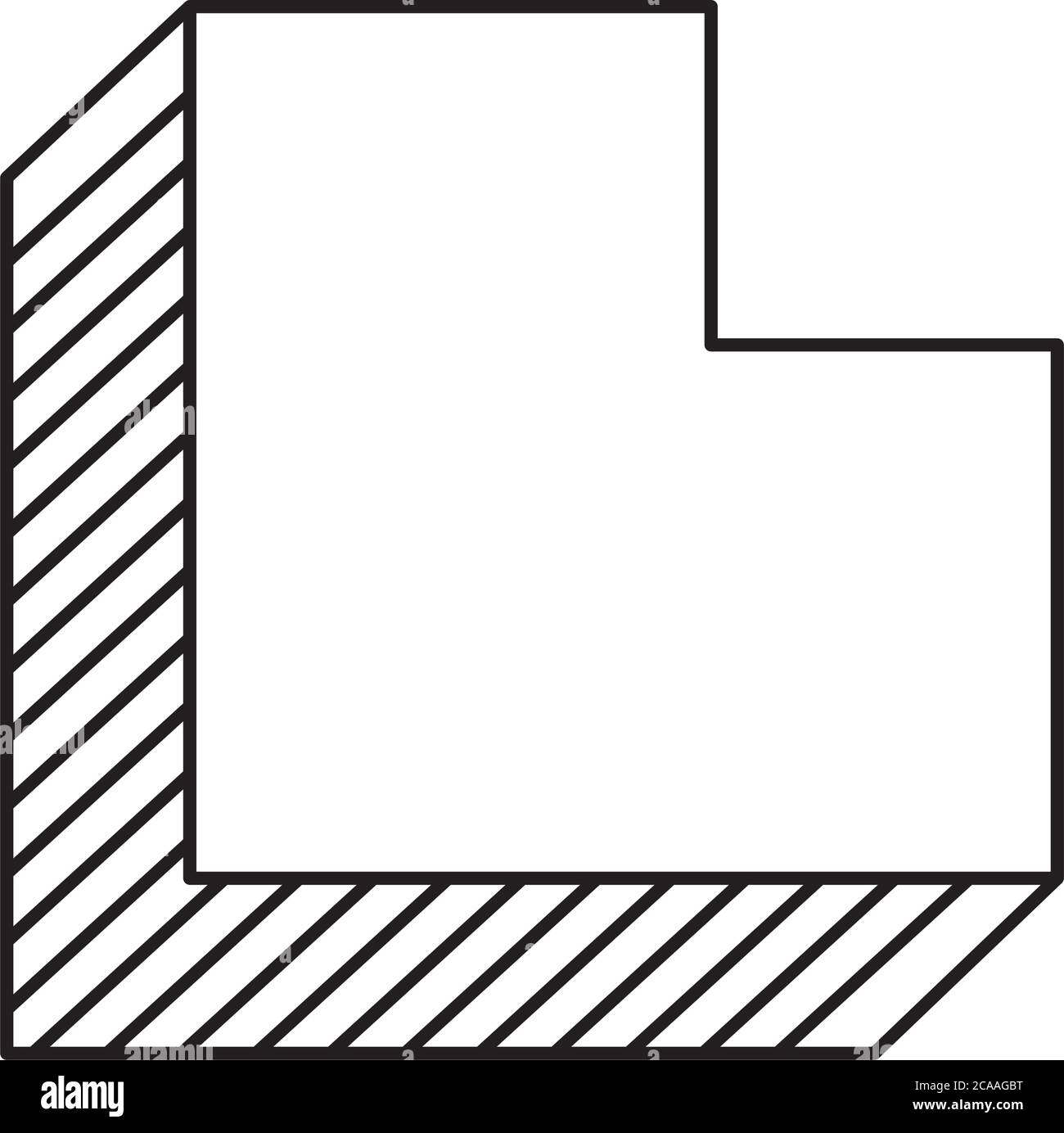 geometric shape with stripes over white background, line style, vector ...