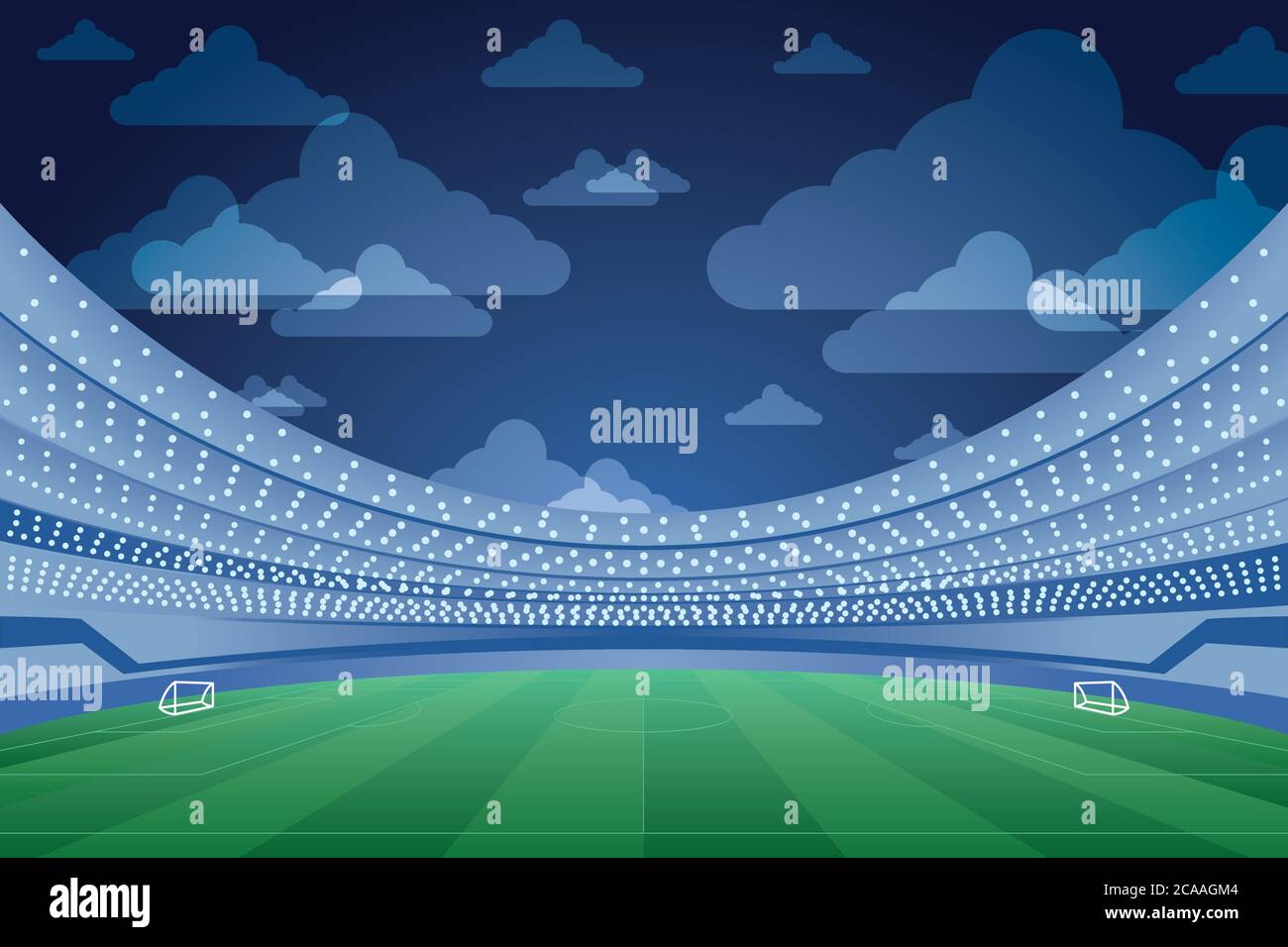 soccer sport emblem poster with stadium scene vector illustration ...