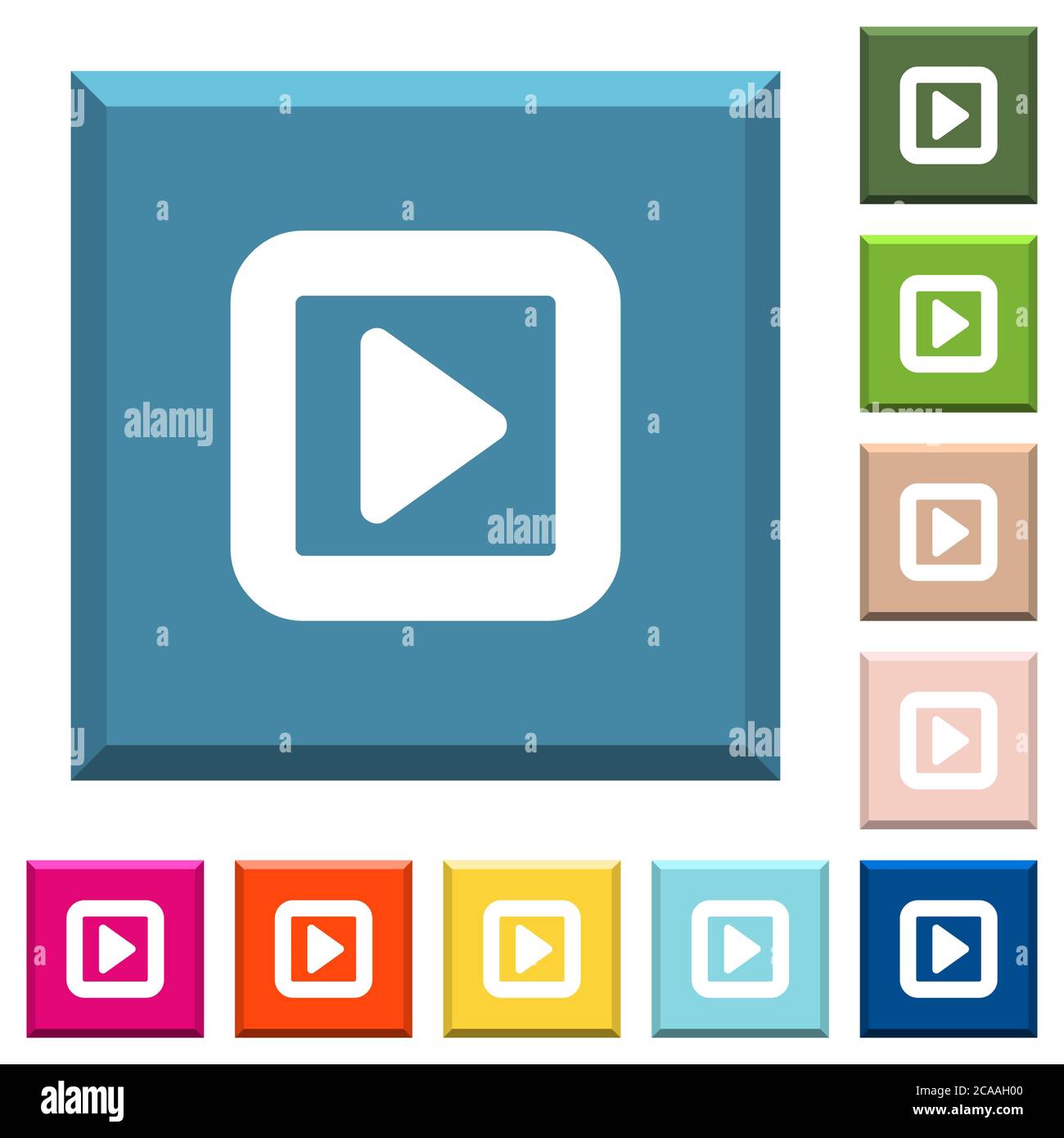 Toggle right white icons on edged square buttons in various trendy ...